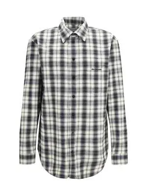 Balenciaga Checked Cotton Flannel Shirt - Multicolor