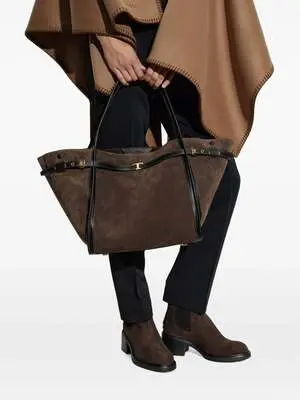 TOD'S Suede Shopping Bag - Brown