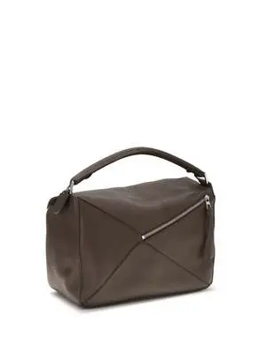 Loewe Large Puzzle Bag In Garnet Calfskin - Brown