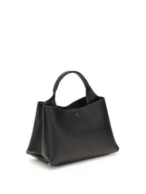 TOD'S Micro Leather Handbag With T Timeless Accessory - Black
