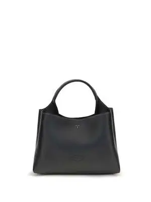 TOD'S Micro Leather Handbag With T Timeless Accessory - Black