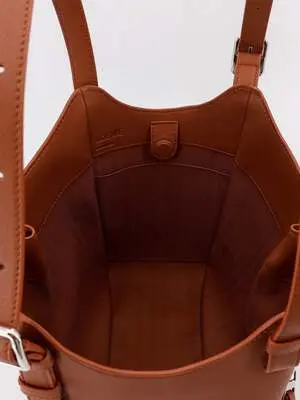 Loewe Hammock Flip Leather Handbag With Front Lettering Logo