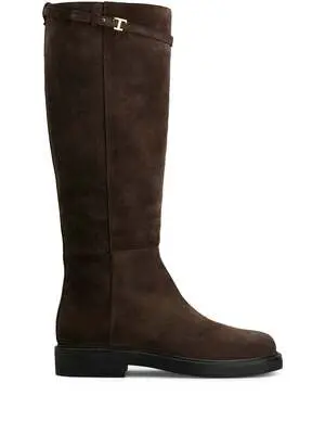 TOD'S Suede Knee-high Boots - Brown