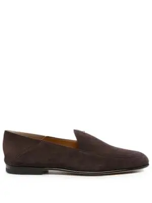 TOD'S Cuoio Sabot Pantofola Lettering Loafers - Brown