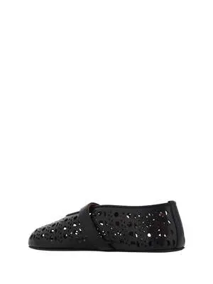 Alaïa Leather Ballerinas With Cut-out Detailing