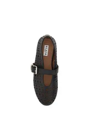 Alaïa Leather Ballerinas With Cut-out Detailing