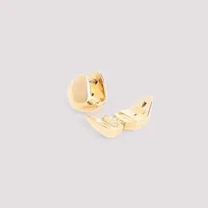 Phoebe Philo Gold Tone Sterling Pebble Studded Earrings - Silver