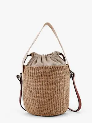 Chloé Woody Raffia Bucket Bag - White