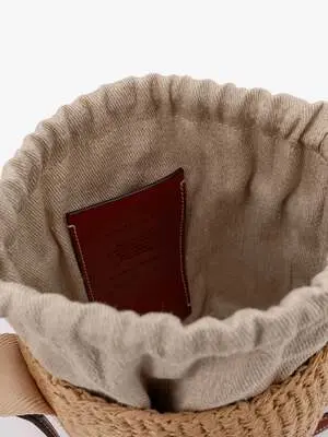 Chloé Woody Raffia Bucket Bag - White