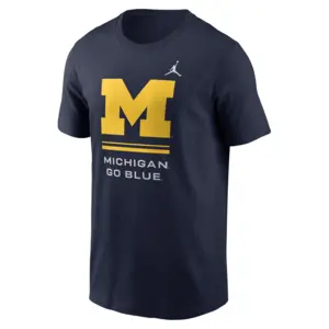 JORDAN Michigan Sideline Brand Dri-fit College T-shirt - Blue