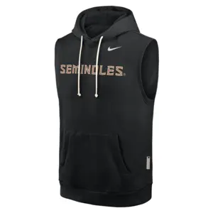 Nike Florida State Sideline Dri-fit College Sleeveless Pullover Hoodie - Black