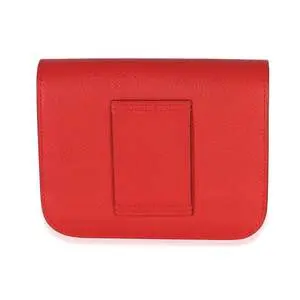 Hermès Epsom Rouge De Coeur Constance Slim Wallet Phw - Red