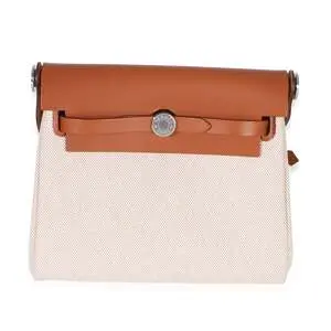 Hermès Hermès Military Toile Fauve Vache Hunter Herbag Zip Retourne 20 Beige