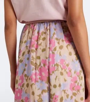 Valentino Garavani Floral Silk Crêpe De Chine Maxi Skirt