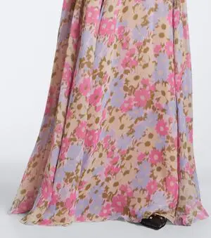 Valentino Garavani Floral Silk Crêpe De Chine Maxi Skirt