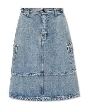 Balenciaga Cargo Denim Skirt - Blue