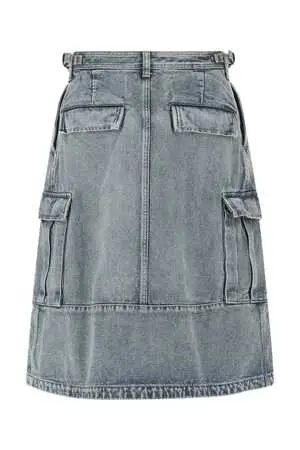 Balenciaga A-line Cargo Denim Skirt