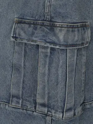 Balenciaga A-line Cargo Denim Skirt