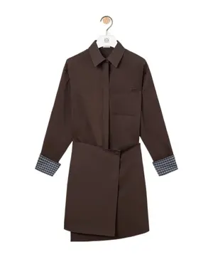 Loewe Long Sleeve Dress - Brown