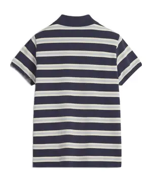 Maison Kitsuné Baby Fox Patch Striped Polo Shirt