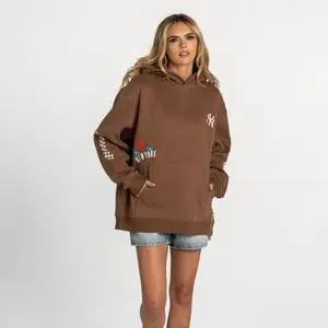 THE WILD COLLECTIVE New York Yankees Oversized Hoodie - Brown