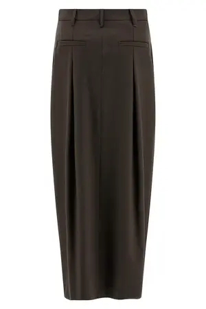 Brunello Cucinelli Curved Front-split Midi Skirt