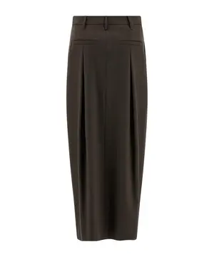 Brunello Cucinelli Curved Front-split Midi Skirt