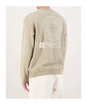 Stone Island Logo Printed Crewneck Sweatshirt