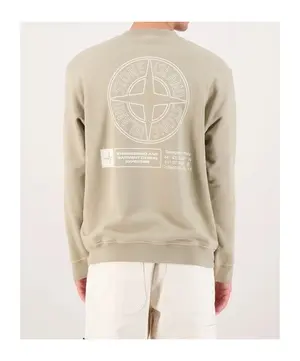 Stone Island Logo Printed Crewneck Sweatshirt
