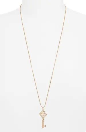 OPEN EDIT Filigree Key Pendant Necklace