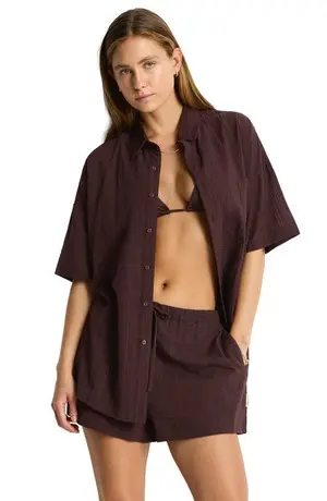 SEA LEVEL Cotton Cover-up Shirt