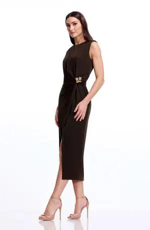 Dress The Population Mikey Slit Jersey Midi Dress