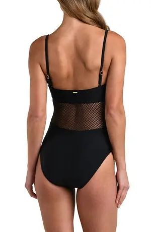 L'Agence Tory Belted One-piece Swimsuit