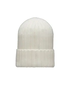 Moncler Logo Patch Ribbed Beanie