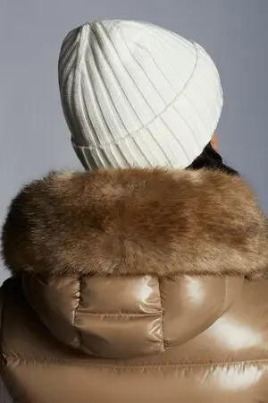 Moncler Logo Patch Ribbed Beanie