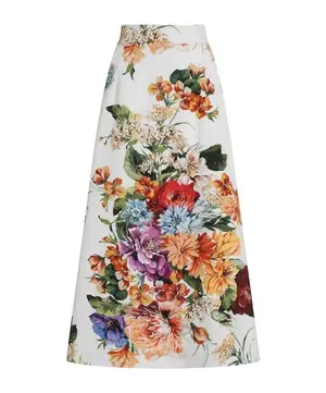 Dolce & Gabbana Floral Print A-line Midi Skirt