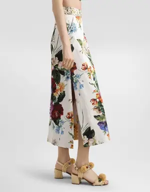 Dolce & Gabbana Floral Print A-line Midi Skirt