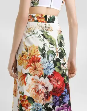 Dolce & Gabbana Floral Print A-line Midi Skirt
