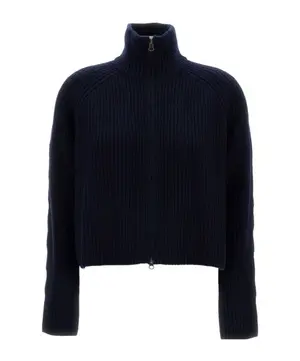 LISA YANG High-neck Zip Cardigan - Blue