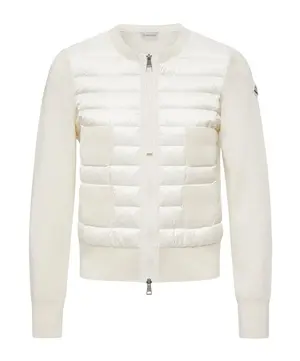 Moncler Padded Wool Zip-up Cardigan - White