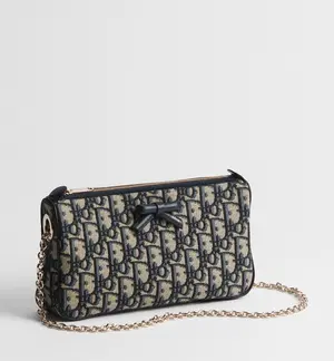 Dior Oblique Bow Pouch With Chain