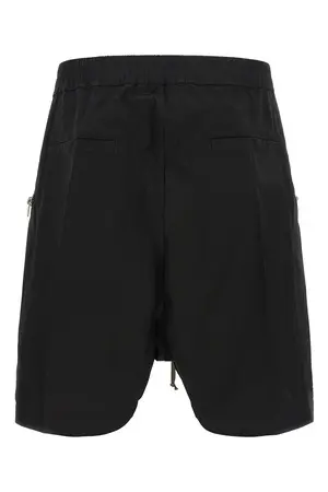 Rick Owens Cotton Poplin Drawstring Zip Detail Bermuda Shorts