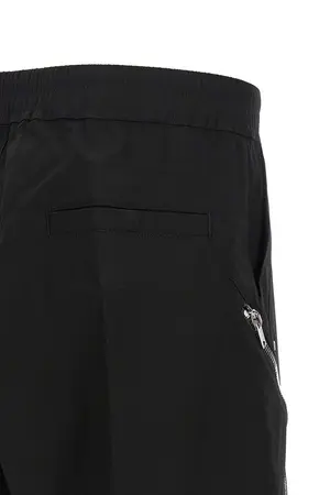 Rick Owens Cotton Poplin Drawstring Zip Detail Bermuda Shorts