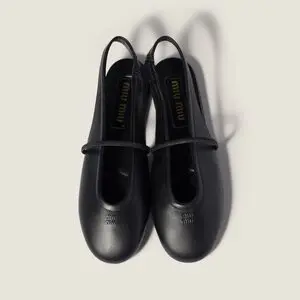 Miu Miu Leather Slingback Ballerinas