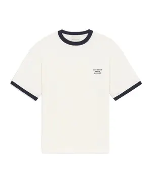 Drole De Monsieur Drôle De Contrast Trim Slogan T-shirt - White