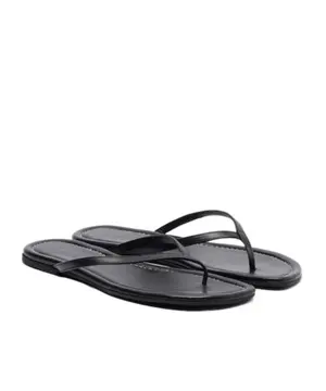 Staud Freja Leather Thong Sandals - Black