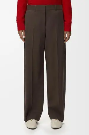 Loewe Wool-blend Casual Trousers With Belt Loops