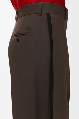 Loewe Wool-blend Casual Trousers With Belt Loops