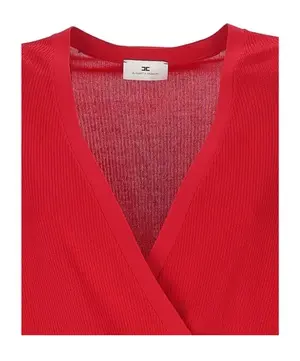Elisabetta Franchi V-neck Ribbed Knit Bodysuit