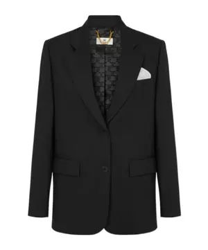 Elisabetta Franchi Jacket In Gabardine Fabric - Black